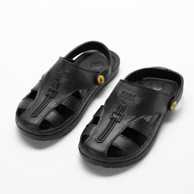 China Black Non Slip Food Industry Footwear Lab Cleanroom ESD SPU Antistatic Slippers for sale