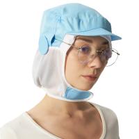 China Dustproof Polyester Mesh Food Processing Hat 35g One Size Fits All for Beverage Factory Workshop for sale