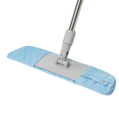 China Industrial Cleanroom ESD Flat Mop with Microfiber and Stainless Steel for sale