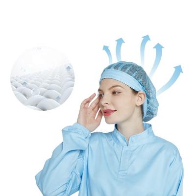 China Polyester Cotton Mesh Hat for Food Industry with Adjustable Rope One Size Fits All for sale