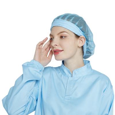 China KL-3006 Polyester Mesh Hat with Adjustable Rope for Food Factory and Workshop - Dust Proof Mesh Style Cap for sale