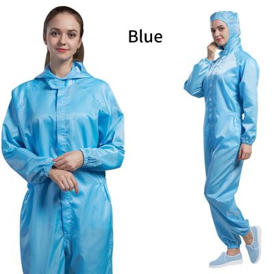 China Reusable ESD Cleanroom Coverall with 5mm Grid Conductive Fiber and Surface Resistance 106-107Ohm in Sizes S to 4XL for sale