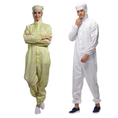 China H-1109 100D Stripe Washable Unisex Dust-free Clothes Lab Antistatic Overall Esd Suit Industrial Cleanroom Coverall for sale