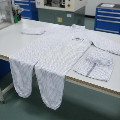 China Anti Static Garments with 5mm Grid Fabric and 10e3-10e5 Ohm Resistance for Factory Worker ESD Protection Wear for sale