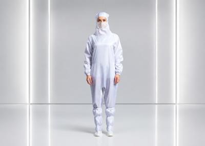 China Class1000 Hooded Anti Static Overalls For Optical Production Workshop for sale