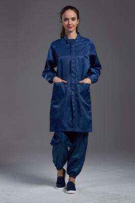 Cina Bene durevole aperto diritto riutilizzabile del collare del supporto della chiusura lampo del labcoat Class1000 dell'anti indumento statico di ESD piccolo nell'officina di SMT in vendita