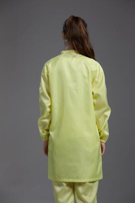 China Delantal estático anti Class1000 reutilizable del labcoat del ESD con el cuello abierto recto del soporte de la cremallera en venta