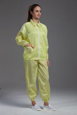 China Anti Static ESD Garment Resuable Class1000 cleanroom  jacket and pants muticolor with pen pocket for sale