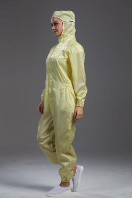 China El color amarillo del recinto limpio de la bata estática anti del ESD conecta con las capillas para la clase 1000 o más alto en venta