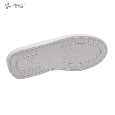 China Cleanroom White breathable PVC sole anti slip antistatic leather lab shoe esd mesh shoes for sale