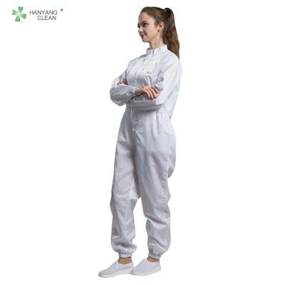 China Anti Static ESD resuable workwear white color whit pen pocket conductive fiber  for cleanroom for sale