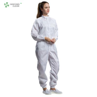 China Anti Static ESD resuable workwear white color whit pen pocket conductive fiber  for cleanroom for sale