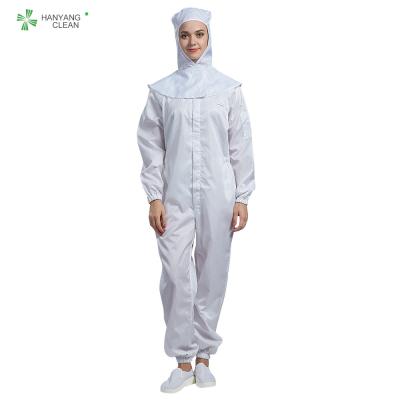 China Anti Static ESD resuable workwear white color whit pen pocket conductive fiber  for cleanroom for sale