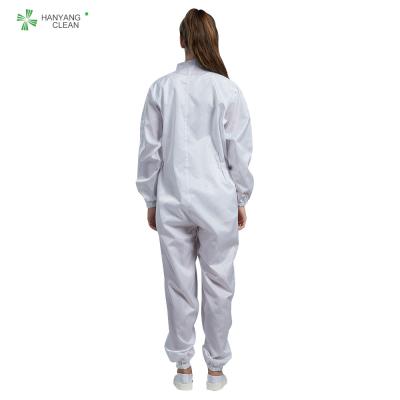 China Anti Static ESD resuable workwear white color whit pen pocket conductive fiber  for cleanroom for sale