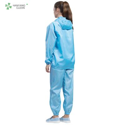 Cina Rivestimento antistatico del vestito del locale senza polvere di ESD e uniforme blu riutilizzabili degli abiti da lavoro dei pantaloni adatta ad industria elettronica in vendita