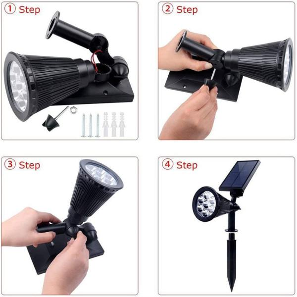 Quality IP65 Waterproof Solar garden lamp Outdoor RGB Solar Spot Light with 4LEDs 7LEDs for sale