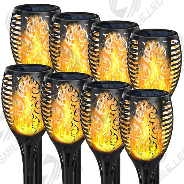 Quality 23inch 33 Led solar flickering flame torch lights outdoor landscape decoration for sale