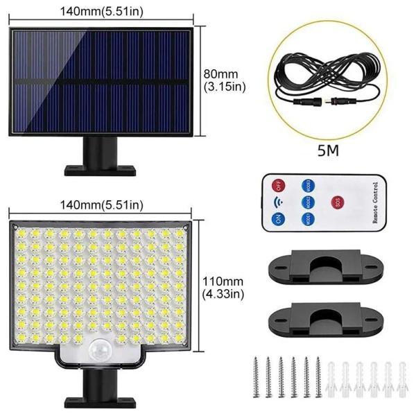 Quality Outdoor 106 LED Solar Light Motion Sensor Waterproof Sunlight Garden Decoration for sale
