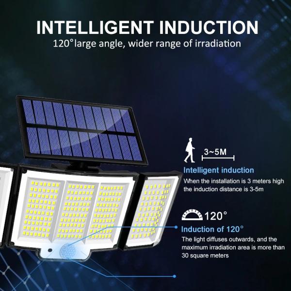 Quality 348 LED Solar Light PIR Motion Sensor Outdoor Solar Lamp IP65 Waterproof Wall for sale