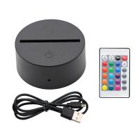 Quality 3D LED Night Light Touch Base ABS Acrylic Black LED Lamp Bases with USB Cable manufacturer