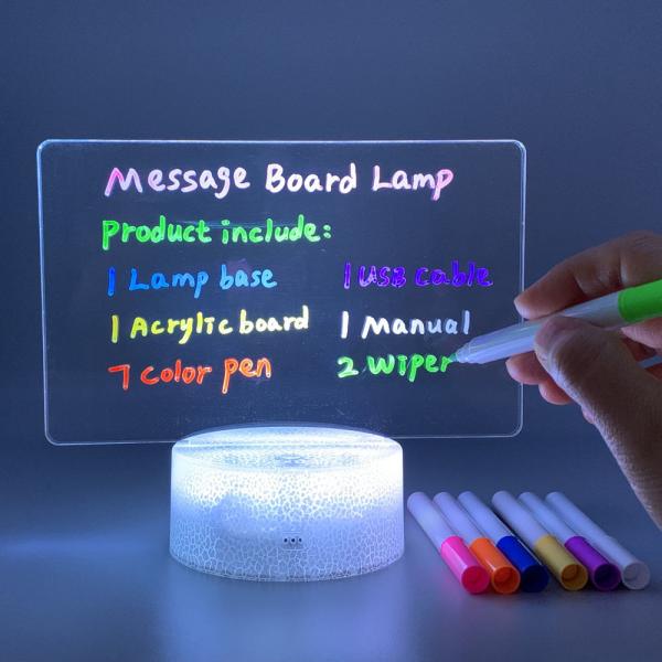 Quality Message Board Lamp With 7 Colors Erasable Markers Rewritable Light Board For for sale