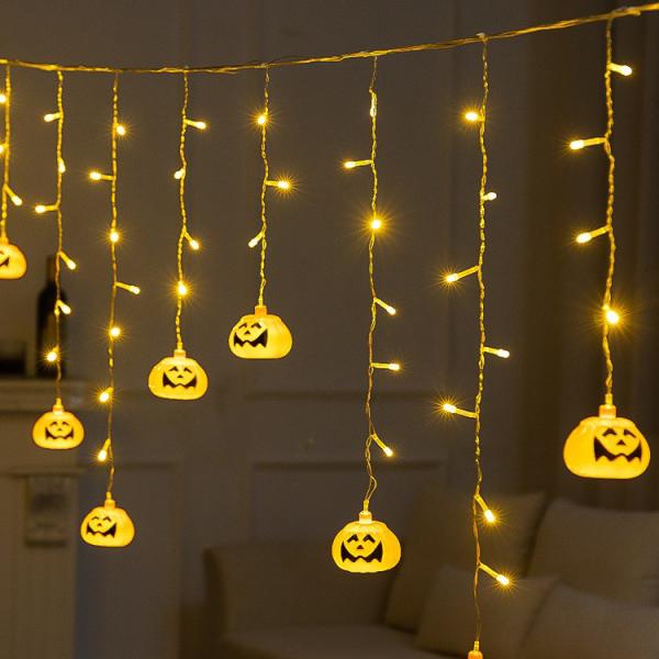 Quality Halloween LED Lights Wizard Hat Ghost Face Ghost Light String Horror Atmosphere for sale