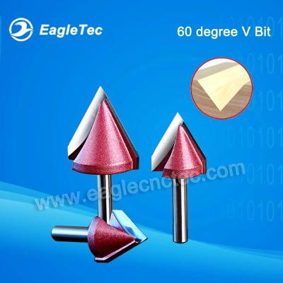 China 60 Degree Chamfer Router Bit With 6mm Shank For Notch Cutting On Wood for sale