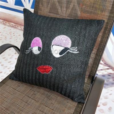 China 85% PP Raffia+15% PET,18*18 inch or customized,Black and white,yellow,purple,navy blue,Patio Bench Faux Leather Cushion for sale