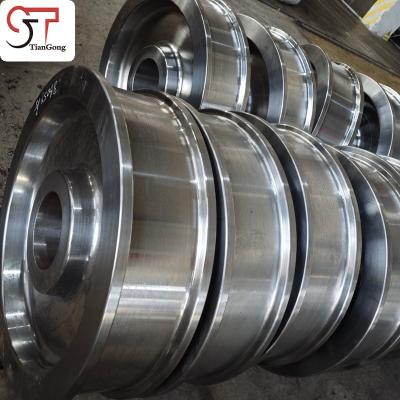 China Forged Crane Wheel For Overhead Crane Trolley Running Mechanism Components for sale