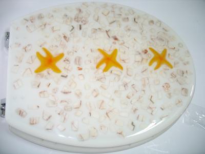 China sea star shell poly resin toilet seat for sale