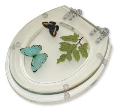 China polyresin toilet seat cover,butterfly design transparent poly-resin toilet seat, for sale