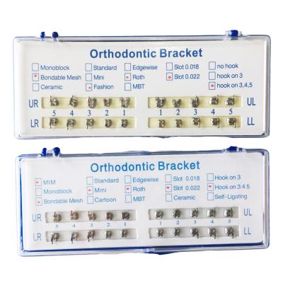 중국 로스/MBT/Edgewise Hot Dental Orthodontic MBT 브래시 브래시 미니 0.022 슬롯 MIM 테크놀로지가 만든 2년 유효기간 판매용