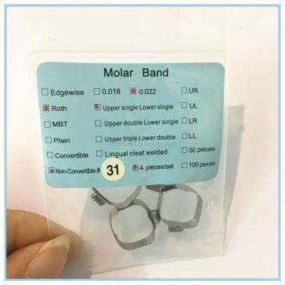 Cina Saldato U2L1 Ortho Pre-molar Band Braces Con Tubi Buccali E Lingual Cleat Sheath in vendita