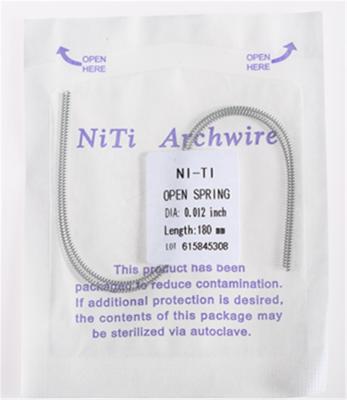 China Ortodonzia Niti Open Coil Springs 0,75 mm Dimensione 1 Meter Lunghezza 3 anni Durazione e adatto alle esigenze del cliente for sale
