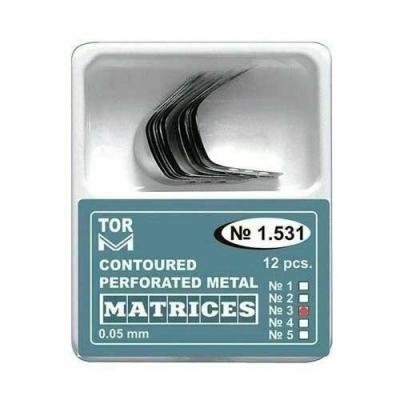 China 12 pcs/kit Medical Grade SS Dental Contoured Perforated Metal Matrices Matrix Bands 0.05mm for Dental Implant Procedures for sale