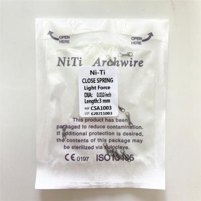 Cina Grande occhiale Niti Chiudi bobina molla ortodontica 0,010/0,012 10pcs/pk Diametro 0,010