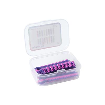 China Bicolor Ligature Tie Orthodontic Elastic 20sticks/pk 16pcs/stick 20 Beschikbaar voor tandheelkundige beugels Te koop