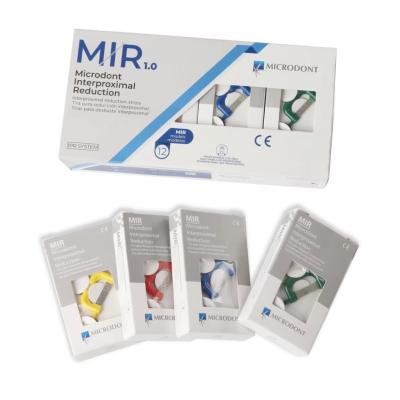 Китай Microdont Interproximal Reduction System MIR Kit 12pcs Strips Green Blue Red Yellow Each 3pcs with 1 Handle продается