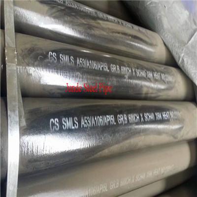 China ASTM A106 GrC  88.9mm x 5mm x 12meter seamless pipe with API , CE ,ISO certificate and bevel end , plastic cap at end for sale