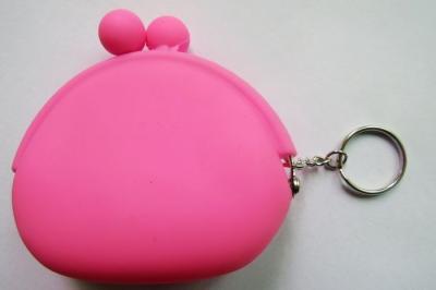 China New fashion cheap eco-friendly silicone coin bag,ladies' silicone coin purse with key ring for sale