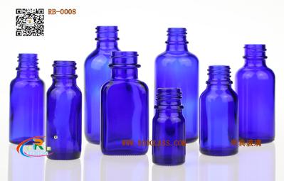 China Cobalt Blue Boston round glass bottle for sale