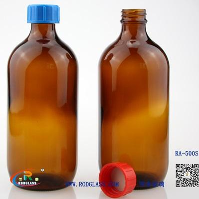China 500ml Amber chemical reagent glass bottle for sale