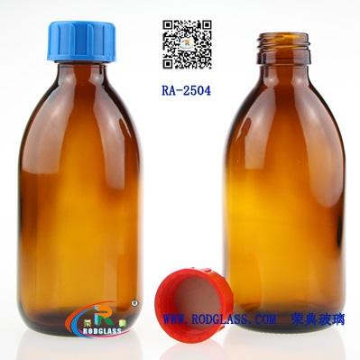 China 250ml Amber chemical reagent glass bottle for sale
