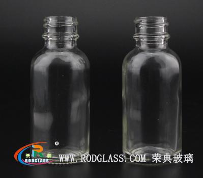 China 30ml clear boston round glass bottle for sale