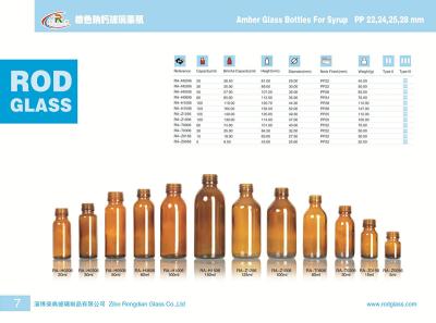 China amber glass bottle for syrup for sale