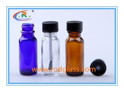 China Amber glass bottle Boston round 15ml(1/2oz) for sale