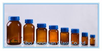 China Amber chemical reagent glass bottle wide mouth for sale