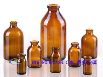 China Amber moulded injection glass vials for sale