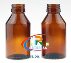 China 100ml amber pharmaceutical glass bottle for syrup,28mm for sale