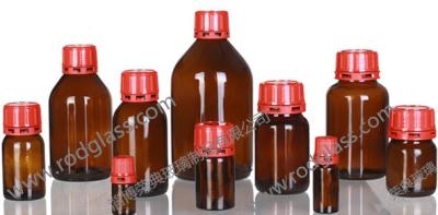China amber reagent glass bottle with tamper evidient caps for sale